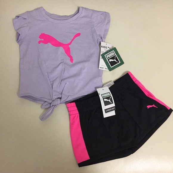 Puma | Matching Sets | Puma Cute Pink Purple Shorts Outfit | Poshmark